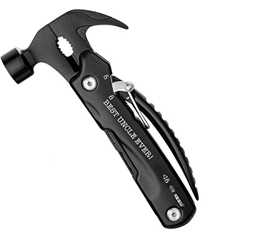 Uncle gifts Christmas gifts for Uncle from Niece Nephew Gift - Uncle gifts Laser Engraved Hammer Knife Multitool gifts From Niece To Uncle - Best Uncle Ever!