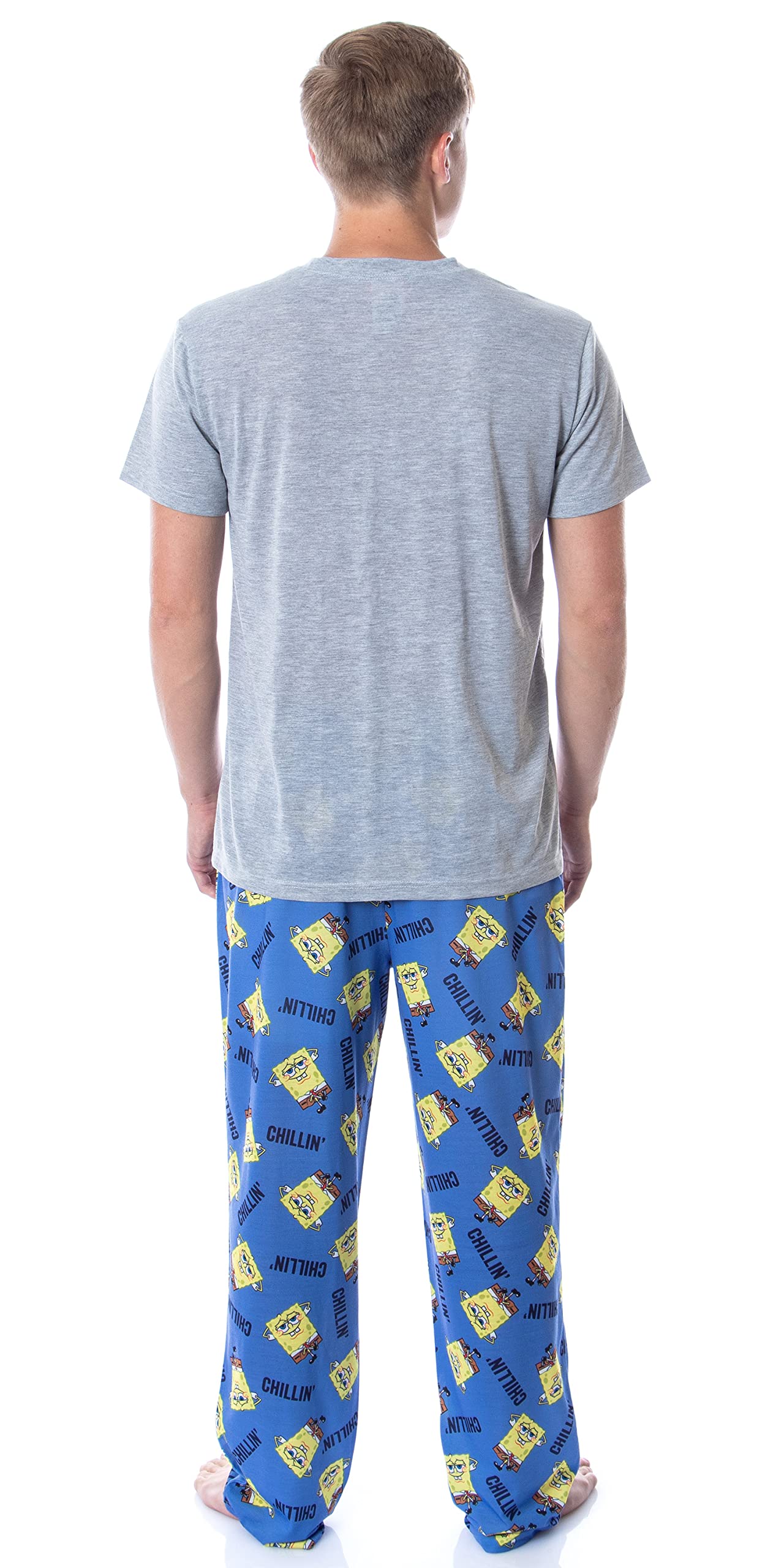 Nickelodeon SpongeBob SquarePants Mens' Chillin' Sleep Pajama Set (Large) Multicolored