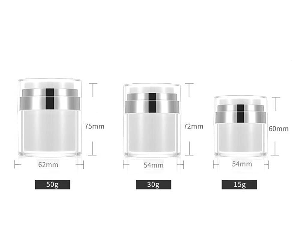 Wresty 2 Pack Airless Cosmetic Container Empty Acrylic Air Pump Jars Travel Vacuum Bottle Airless Cream Lotion Sample Containers Makeup Packing Pump Bottle Jar (30g/1oz)