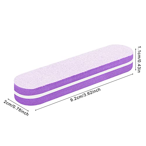 ANRUI Mini Nail Files, 20 PCS Professional 100/180 Grit Nail Files, Double Sided Emery Boards for Natural Nails, Nail Buffer for Manicure Pedicure Tool at Home Salon, Purple