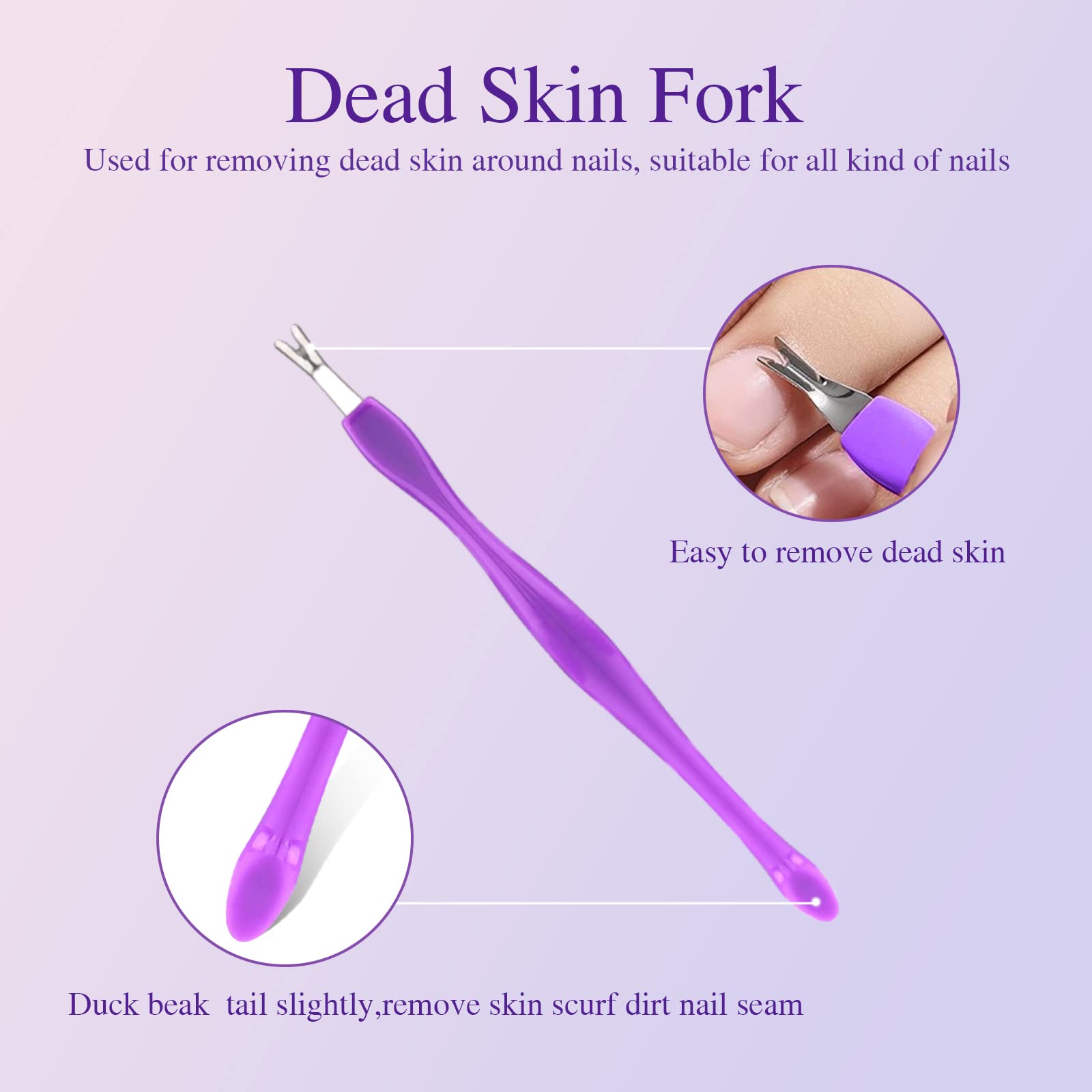 13 in 1 Nail File Set, Nail File and Buffer, Double Sided 100/180 Grit Nail Files, Mery Board, Cuticle Nippers, Cuticle Pusher, Cuticle Peeler, Cleaning Brush, Professional Manicure Tools(Purple)
