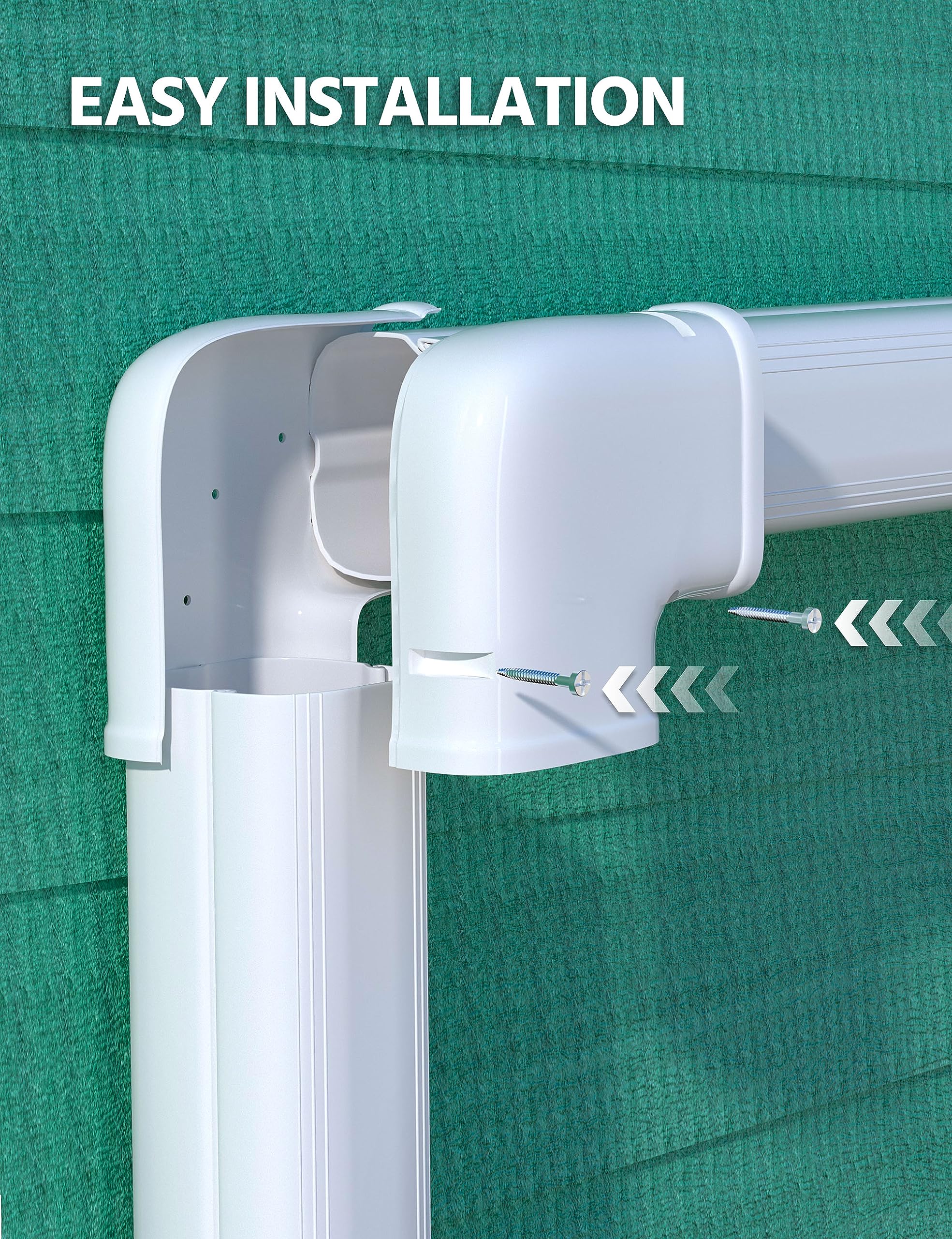 mensaosao 3" W 90° Flat Elbow, Level Bend Cover, Decorative PVC Line Set Cover Kit Parts Accessories for Ductless Mini Split Air Conditioners, Central AC and Heat Pumps