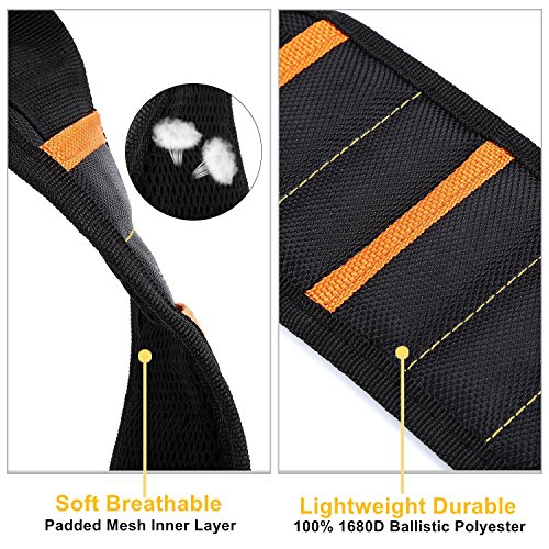 JIANYI Magnetic Wristband with 15 Strong Magnets for Holding Screws, Nails, Drill Bits, Bolts, Tools - Best Unique Gift for Men, DIY Handyman, Father/Dad, Husband, Boyfriend, Him, Women
