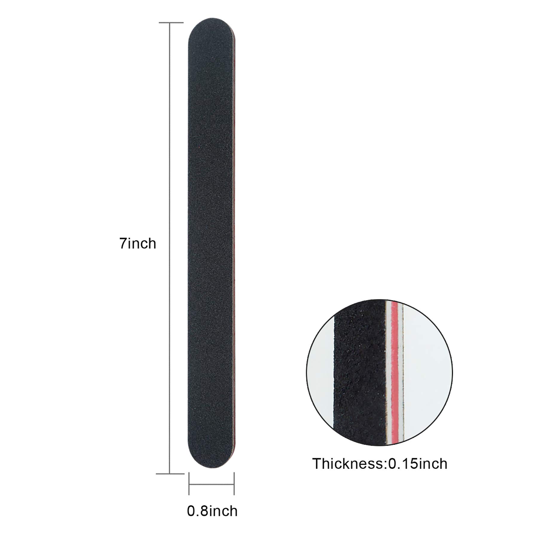 Nail Files Black Straight Nail File Double Sided VIVID STELLA Emery Board Sold by VIVI Nail