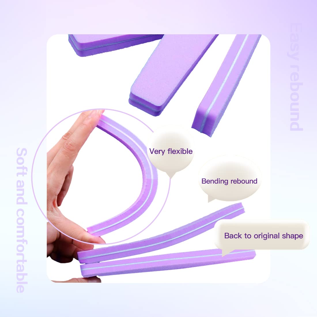 15pcs Nail File and Buffer Set Include 10pcs Double Sided 100/180 Grit Nail Buffer Block Sponge Nail File Washable (Purple) and 5pcs Emery Boards Nail Files Nails Supplies for Nails Professional