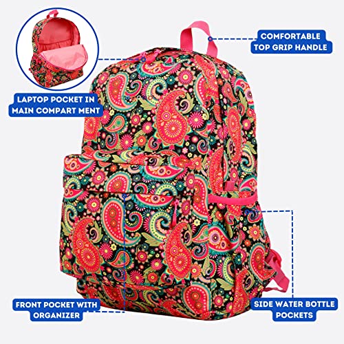 J World New York Unisex Kid's Oz School Backpack for Girls Boys. Cute Bookbag, Classic Paisley, One Size