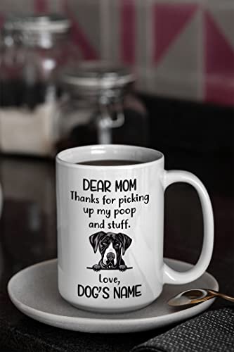 Personalized Great Dane Coffee Mug, Custom Dog Name, Customized Gifts For Dog Mom, Mother's Day, Birthday Halloween Xmas Thanksgiving Gift For Dog Lovers, Thanks For Picking Up My Stuff Mugs