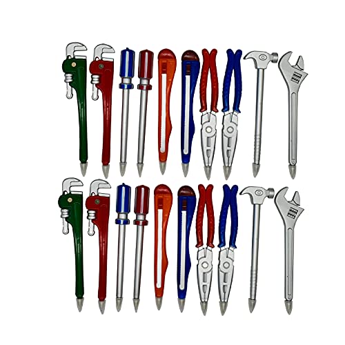 Maydahui 6PCS Tool Ballpoint Pens Black Ink Hardware Shape Pen Pipe Wrench Pincer Pliers Art Knife Spanner Hammer Screwdriver Design for Boys Worker Craftsman