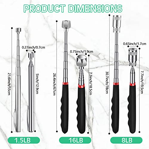 Gifts for Dad Magnetic Pickup Tool Stocking Stuffers Telescopic Magnet Stick with keychain Tech Birthday Gifts for Men (Dad Style)