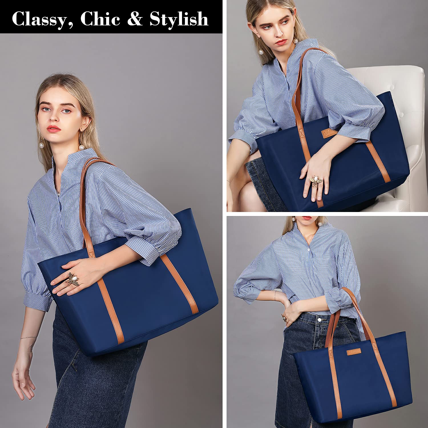 BUG Lightweight Women Laptop Tote Bag for Work, Casual Handbag for Travel Beach College Teacher