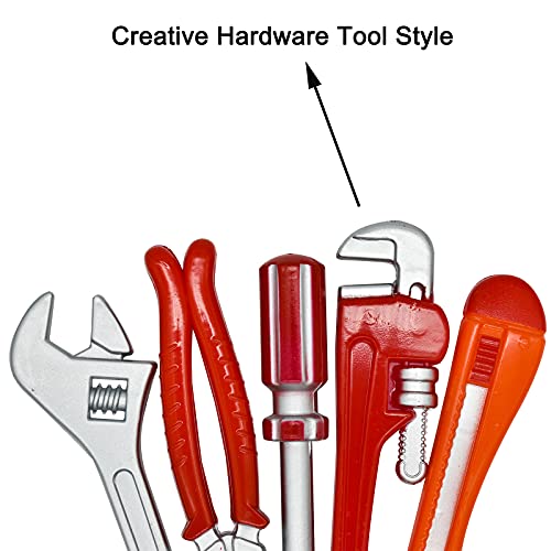 Maydahui 6PCS Tool Ballpoint Pens Black Ink Hardware Shape Pen Pipe Wrench Pincer Pliers Art Knife Spanner Hammer Screwdriver Design for Boys Worker Craftsman