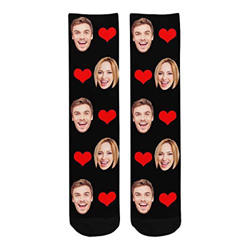InterestPrint Custom Photo Socks, to Men Women with Love Funny Socks Turn Your Face into Socks