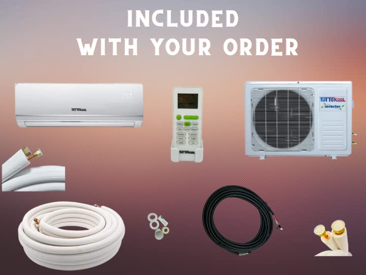 TUTTOKOOL 12000 BTU Wifi Enabled 20 SEER2 Cools Up to 550 Sq.Ft 110-120V Energy Efficient Mini Split Air Conditioner & Heater Ductless Inverter System, with 1 Ton Heat Pump