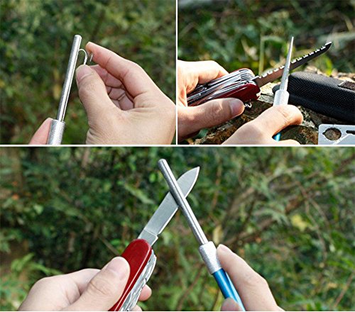 CIELCERA Hori Hori Garden Knife with Diamond Sharpening Rod, Protective Sheath and Extra Sharp Blade - in Gift Box