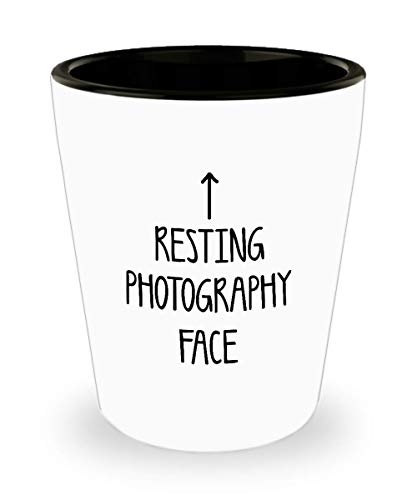 For Photographer Resting Photography Face Funny Witty Gag Ideas Drinking Shot Glass Shooter Birthday Stocking Stuffer