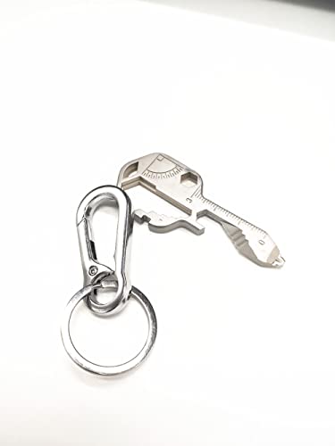 24- in-1 Key Shaped Pocket Tool, Keychain Multitool with Key Chain, Outdoor Keychain Tool, Best Gift for Dad, Husband, Boyfriend(Silver)