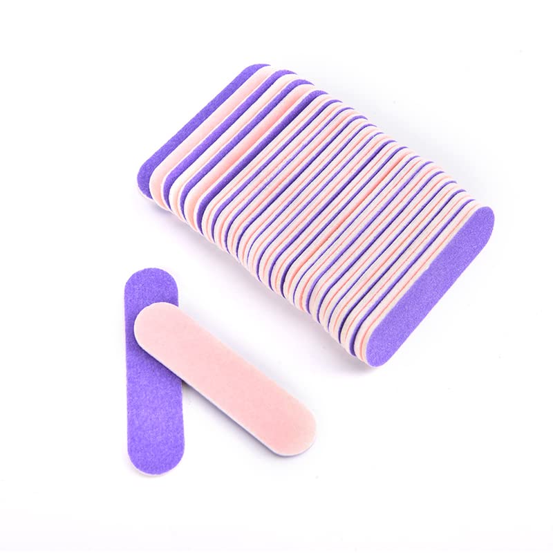 XIDAJIE 100pcs Colorful Mini Nail Files Bulk, Disposable Double Sided Emery Boards Nail Art Tool Manicure Pedicure Tools for Home Salon Use