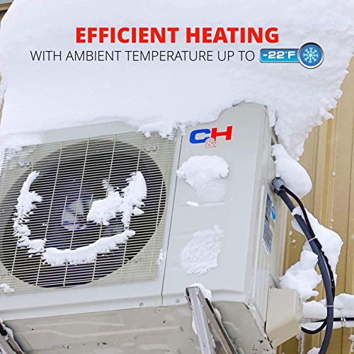 Cooper & Hunter Hyper Heat 18,000 BTU, 20 SEER 10.3 HSPF Ductless Mini-Split Air Conditioner -22F Heat Pump with 16FT Copper Line Set and Communication Wires