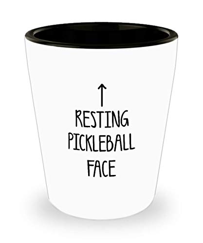 For Pickleball Player Resting Pickleball Face Funny Witty Gag Ideas Drinking Shot Glass Shooter Birthday Stocking Stuffer