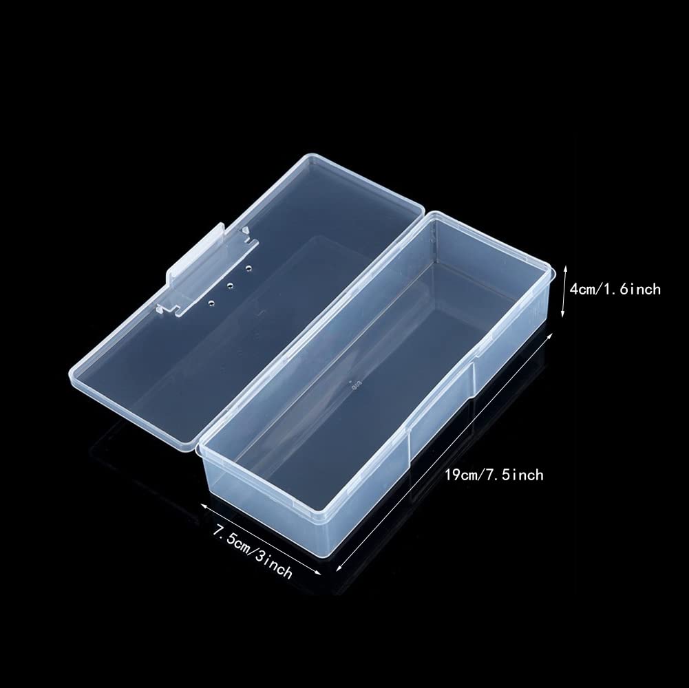 4 Pack Nail Tool Box Plastic Nail File Case Pedicure Container Storage Case Nail File Holder Box Clear Manicure Tool Box Nail Art Kits Tools