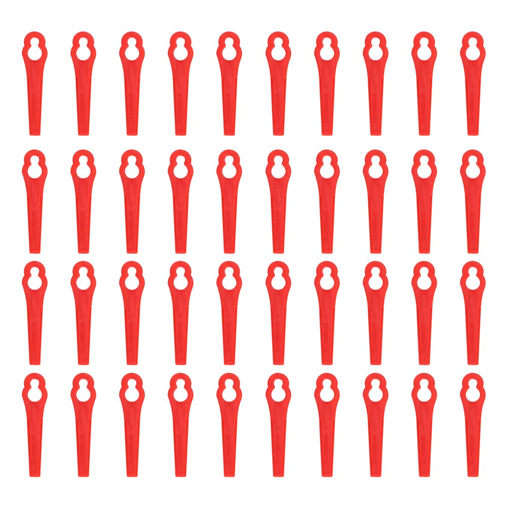 aqxreight Set of 40 Plastic Replacement Blades for Cordless Grass Trimmer, Strimmer, and Cutter
