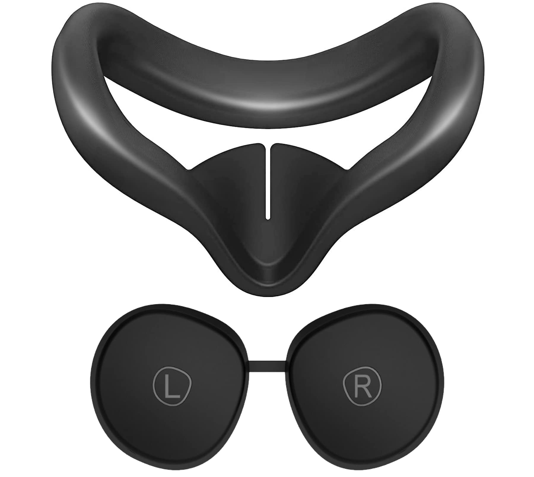 Gwyoneaon Protective Cover for Oculus/Meta Quest 2 Accessories, Silicone Controllers Grip Cover Protector, Soft Shell Skin with Face Cover and Lens Cover (Black)