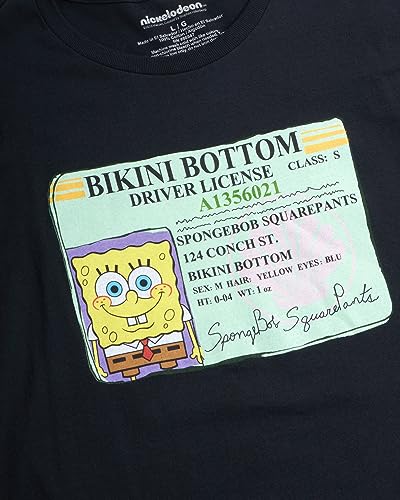 Nickelodeon Men's Graphic Tee - Spongebob Squarepants and Patrick Star Bikini Bottom Short Sleeve T-Shirt (Sizes: S-XXL), Size X-Large, Spongebob Black