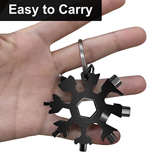 18-in-1 Snowflake Multitool, 9 Packs Stainless Steel Snowflake Wrench/Bottle Opener/Screwdriver Kit, Stainless Steel Portable Star Tool for Christmas Great Gifts