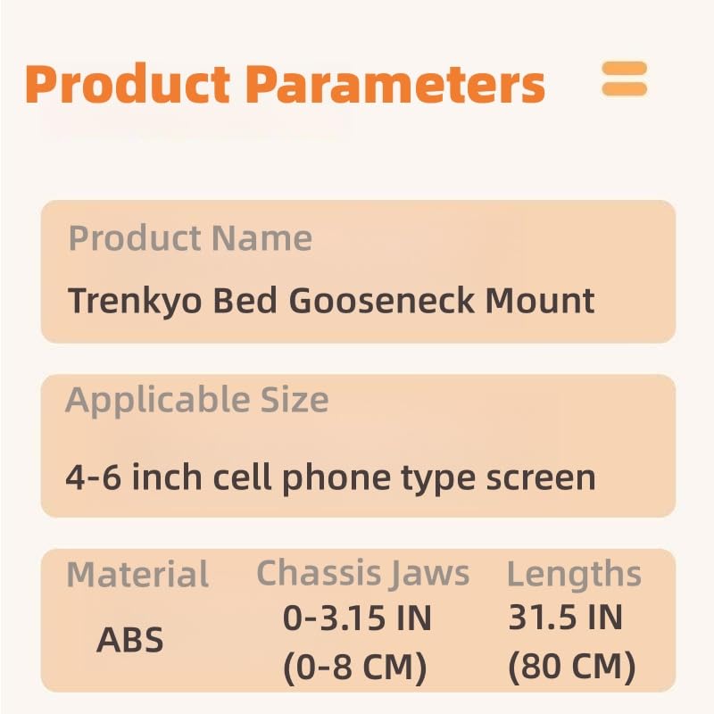 Trenkyo Bed Gooseneck Mount - Flexible Phone Holder for Desk & Bed Compatible with iPhone 14, 13, 12, 11 Pro/Pro Max, XR, X, 8, 7 Plus (White)
