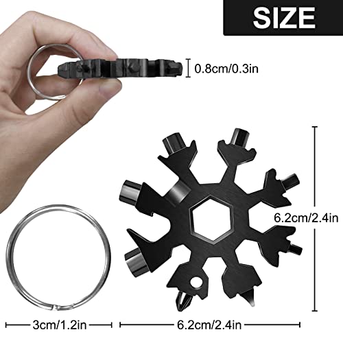 18-in-1 Snowflake Multitool, 9 Packs Stainless Steel Snowflake Wrench/Bottle Opener/Screwdriver Kit, Stainless Steel Portable Star Tool for Christmas Great Gifts