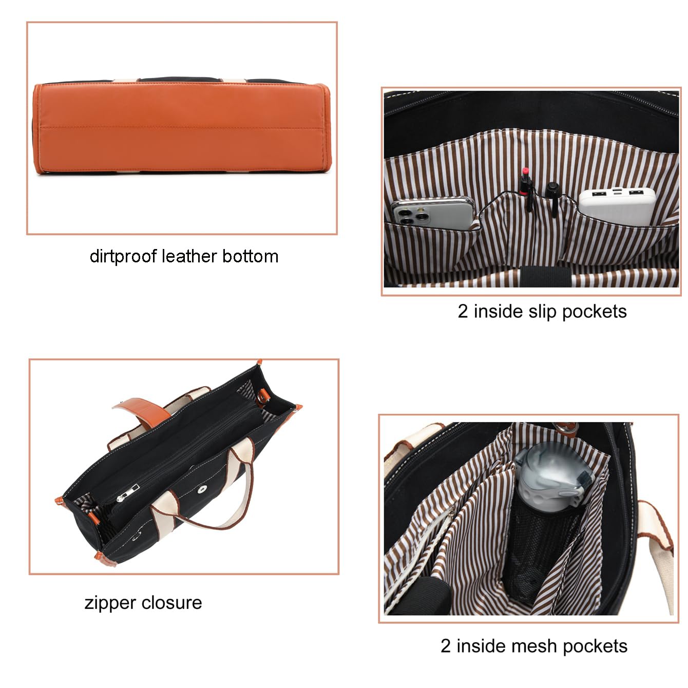 Laptop Bag for Women 15.6 Inch Lightweight Canvas Tote Bags Teacher Work Bag for School Travel