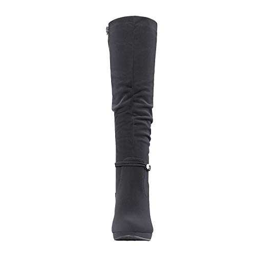 DREAM PAIRS Women's Sarah Navy New Knee High Platform Heel Boots Size 7.5 M US