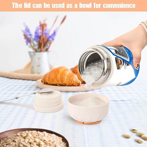 CUPADA Police Cats Funny Food Jar, 3d Cute Kitten Insulated Hot Food Jars Vacuum 17OZ with Folding Spoon for Work Trip Picnic Camping
