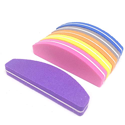 10pcs/ pack 100/180 Grit Nail Files Washable Double-Side Emery Board Nail Buffering Files Salon Manicure Tools CHAOCHAO (Color : Purple)