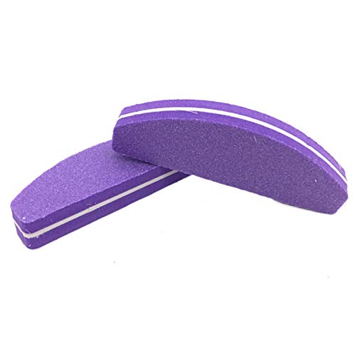 10pcs/ pack 100/180 Grit Nail Files Washable Double-Side Emery Board Nail Buffering Files Salon Manicure Tools CHAOCHAO (Color : Purple)