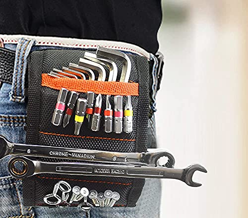 SuZhi Magnetic Wristband for Holding Screws, Magnetic Tool Holder Strip, Magnetic Screw Holder -15pcs Strong Magnets for Holding Screws,Nails for reparing Under The car, Climbing high