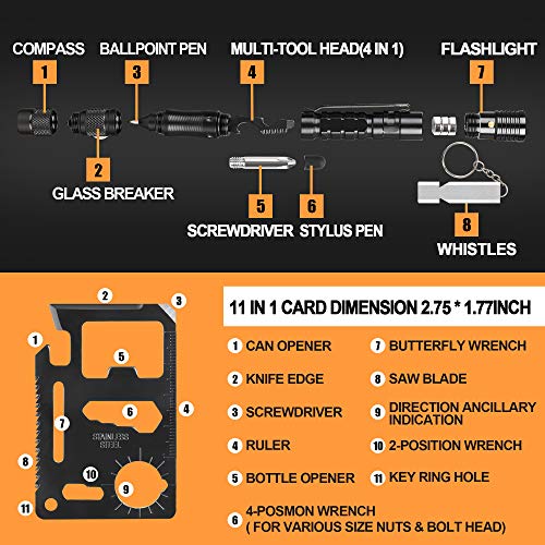 Stocking Stuffers Gifts for Men,11-IN-1 Tactical Pen Multitool Pen Survival Pen, Cool Gadgets Gift, Outdoor And Indoor Tactical Gear With Pocket Tool, Gifts Ideas for Him Dad Husband Fathers
