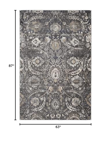 Mark&Day Area Rugs, 5x7 Avellino Traditional Black Area Rug, Black Beige Carpet for Living Room, Bedroom or Kitchen (5'3" x 7'3")