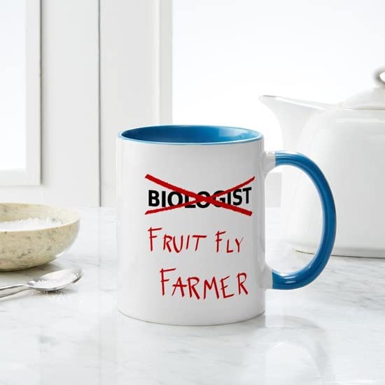 CafePress Biology Humor Fruit Fly Farmer Mugs Ceramic Coffee Mug, Tea Cup 11 oz