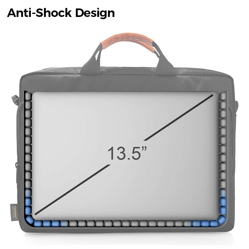 tomtoc Protective Laptop Shoulder Bag for 13-14 Inch MacBook Air/Pro, 13.4-14.4 Surface Laptop Studio/7/6/5/4/3, HP Chromebook 14, Acer Aspire 14, ASUS Zenbook 14, Dell Inspiron 14, Business Briefcase