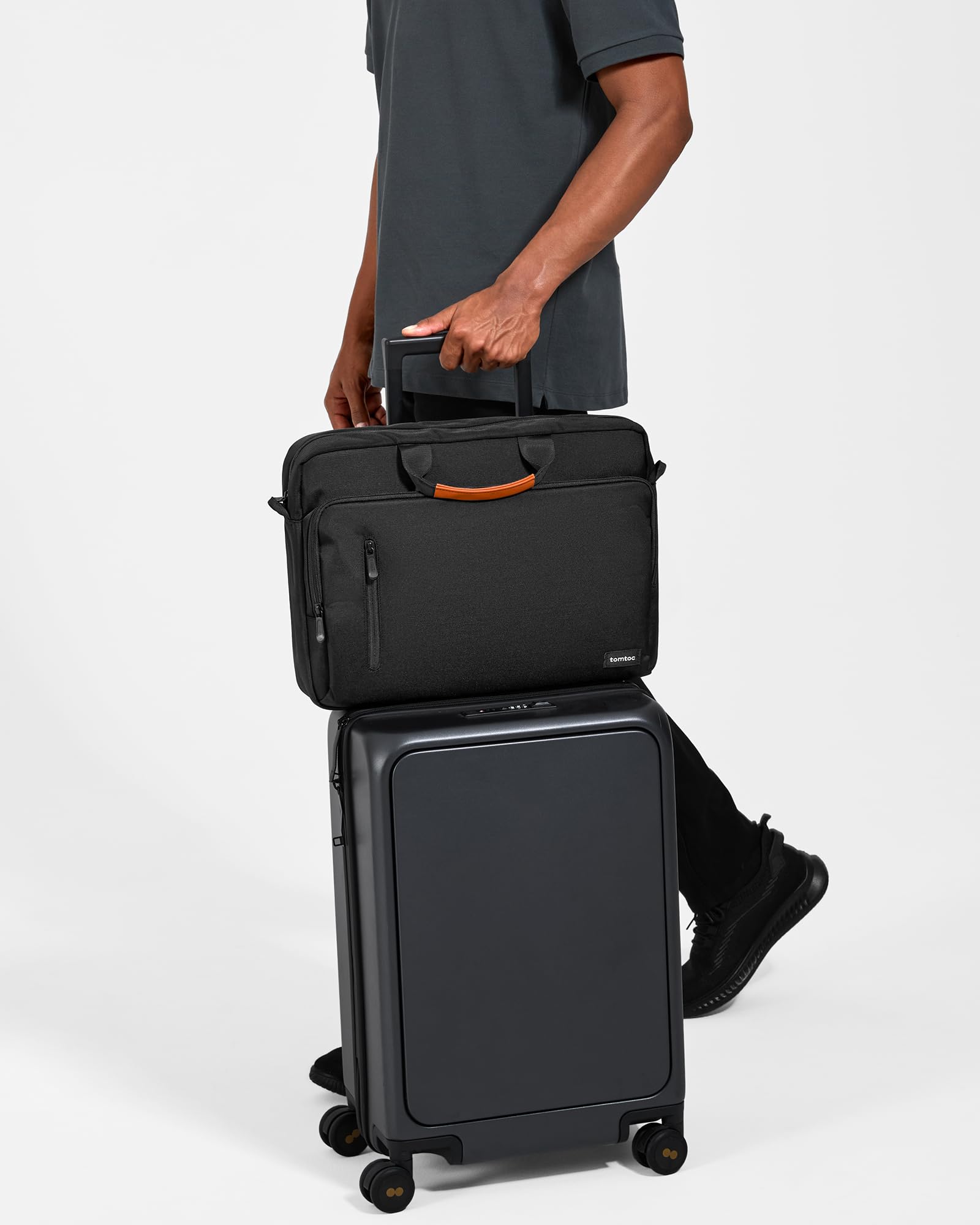 tomtoc Protective Laptop Shoulder Bag for 13-14 Inch MacBook Air/Pro, 13.4-14.4 Surface Laptop Studio/7/6/5/4/3, HP Chromebook 14, Acer Aspire 14, ASUS Zenbook 14, Dell Inspiron 14, Business Briefcase