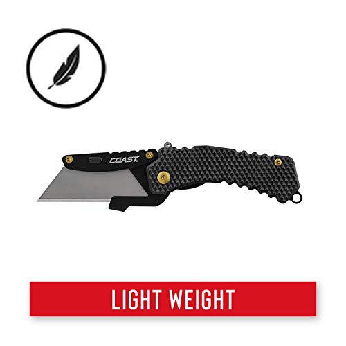 Coast DX126 1.2 In. Stainless Steel Razor Blade Pocket Knife with DOUBLE LOCK and Nylon Handle