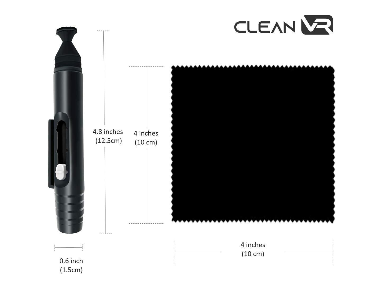 Clean VR Kit for Cleaning Virtual Reality Accessories Compatible with Meta Quest 3 Oculus Quest 2 Vision Pro, Optical Lens Dust | Lens Cleaning Pen + 2 Microfiber Cloths
