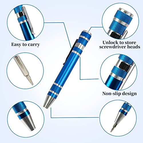 SWATOM 8 in 1 Mini Screwdriver Set Small Screwdrivers Pen Magnetic Repair Tools EDC Compact Precision Gadgets for Computer Eyeglasses Daily Home Improvement Use (Black)