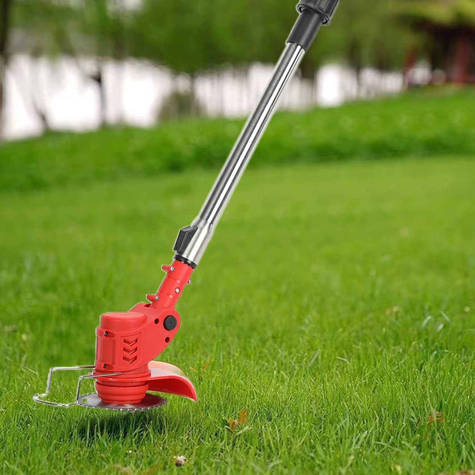 HEVIRGO 12V 2000mAh Cordless Grass String Trimmer with 2 Batteries Charger, Telescopic Electric Grass Trimmer Weed Eater Lawn Mower, Garden Brush Cutter Ship from USA Fast Arrival