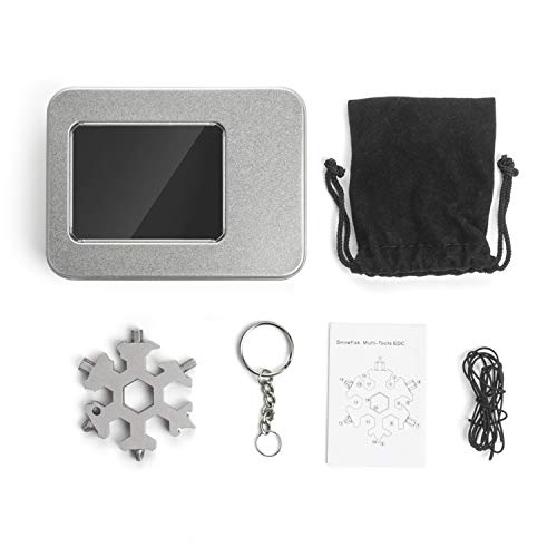 Snowflake Multi Tool 19-in-1 Stainless Steel Multitool Keychain Bottle Opener/Screwdriver/Portable Outdoor Travel Camping Multi Function Pocket MultiTool Gadgets for Men