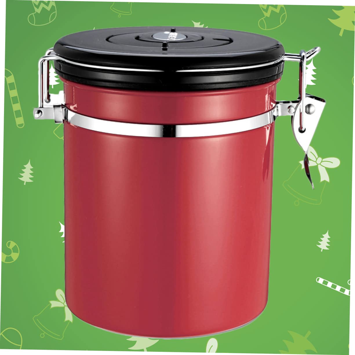 Luxshiny Coffee Bean Container Coffee Bean Canister Stainless Steel Snack Containers Metal Coffee Canister Coffee Bean Storage Container Vacuum Seal Containers Food Jar Household