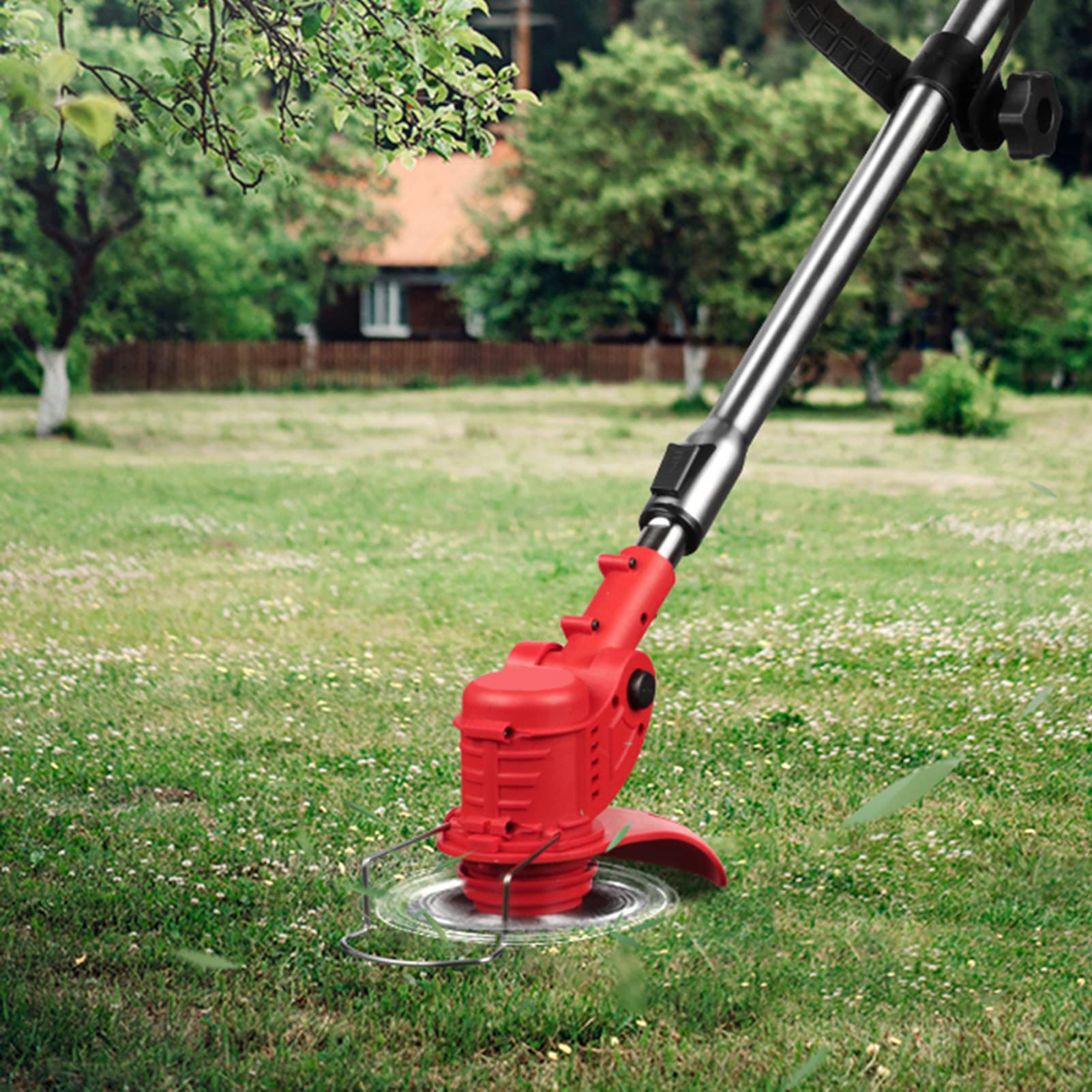 HEVIRGO 12V 2000mAh Cordless Grass String Trimmer with 2 Batteries Charger, Telescopic Electric Grass Trimmer Weed Eater Lawn Mower, Garden Brush Cutter Ship from USA Fast Arrival