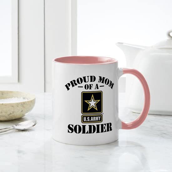 CafePress Proud U.S. Army Mom Mug Ceramic Coffee Mug, Tea Cup 11 oz