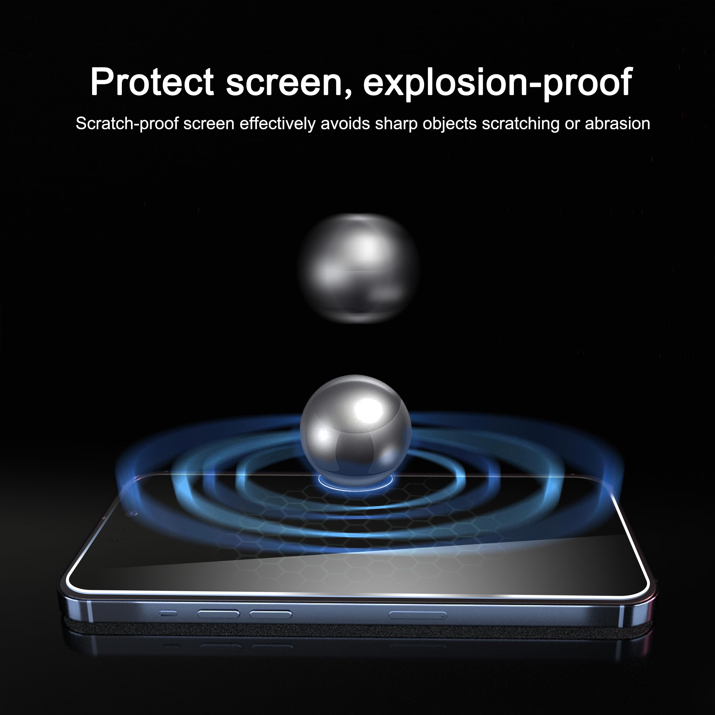 Ailun 3 Pack Screen Protector for iPhone 15 [6.1 inch] + 3 Pack Camera Lens Protector with Installation Frame,Case Friendly Tempered Glass Film,[9H Hardness] - HD [6 Pack]